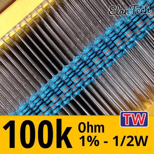 Jual Resistor 100k 1/2W 1% 0.5W 1/2 W 100 Kilo Ohm Standard Taiwan ...