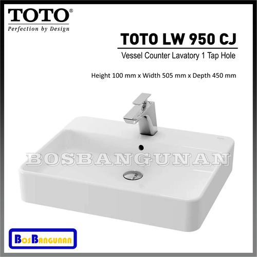 Jual Wastafel TOTO LW 950 CJ / Wastafel TOTO LW950CJ / Wastafel Counter ...