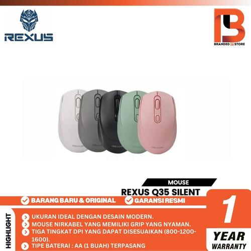 Jual Rexus Mouse Wireless Office Q35 Silent click - Grey - Kota Malang ...