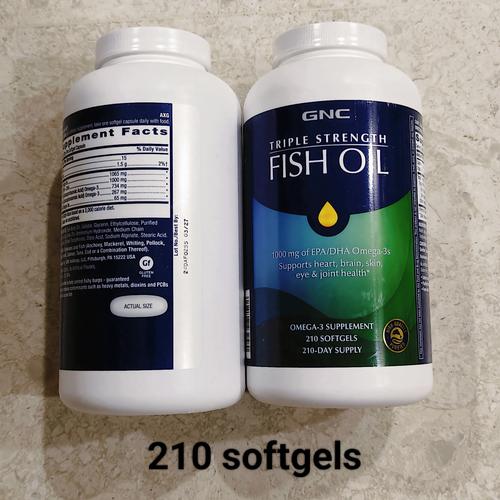 Jual GNC Triple Strength Fish Oil 120 Softgels, EPA DHA Omega 3 - 60 ...