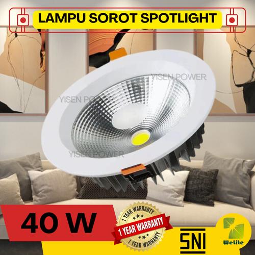 Promo Lampu Sorot COB Spotlight Lampu Plafon Led Downlight 40 Watt Garansi - 3000k warm, 40w ...