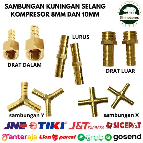 Jual Sambungan Lurus Selang Gas Kuningan 3/8" Neple Kuningan 2 Cabang ...
