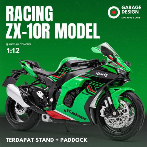 Promo Diecast 1:12 Kawasaki Ninja ZX-10R - 1/12 Motor Miniatur Kawasaki Ninja ZX-10R Moto Stand ...
