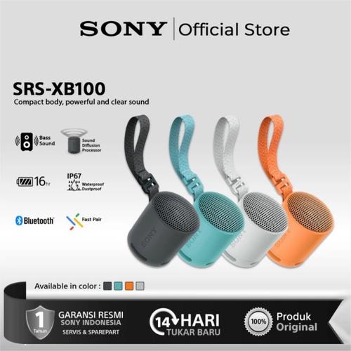 Promo Sony SRS-XB100 Portable Wireless Bluetooth Speaker IP67 SRS XB100 ...