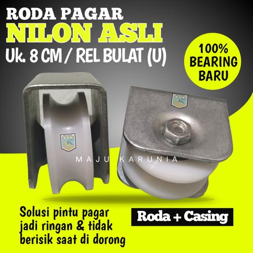 Jual Roda Pagar Besi Nilon 8cm / Rel Bulat U / Plat Tebal / Roda Anti ...