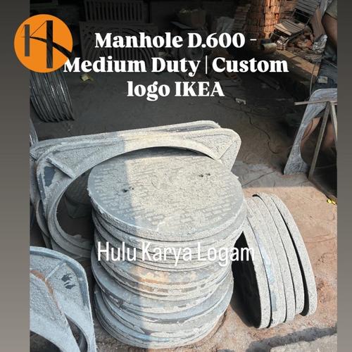 Jual Manhole Cover D.600 - Medium Duty - Cast Iron - Custom Logo - Kab ...
