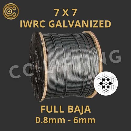 Jual Kawat Seling 1mm Full Baja Galvanis / Wire Rope 1mm 7x7 / Kawat Sling 1mm IWRC Galvanized ...
