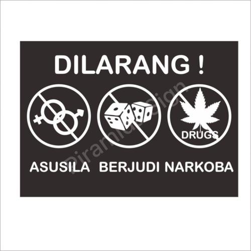 Jual akrilik sign board gambar tanda larang judi asusila obat - A3 ...