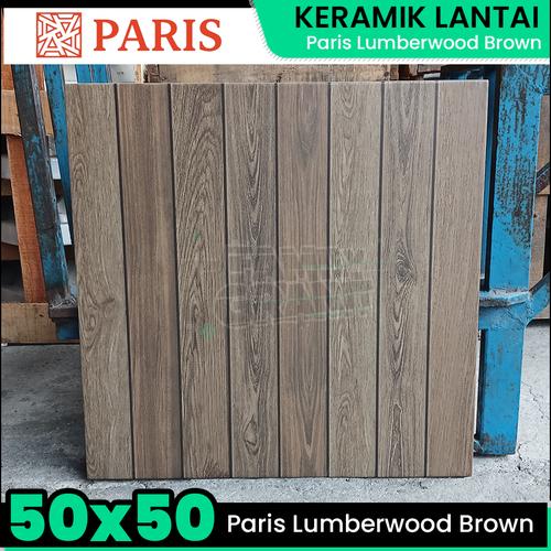 Jual Keramik Motif Kayu 50x50 Paris Lumberwood Brown Lantai Ubin Teras ...