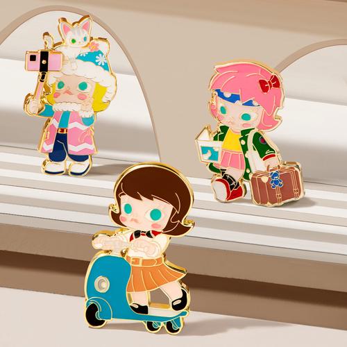 Jual READY Pop Mart Molly imaginary wandering pin badge magnet opened ...