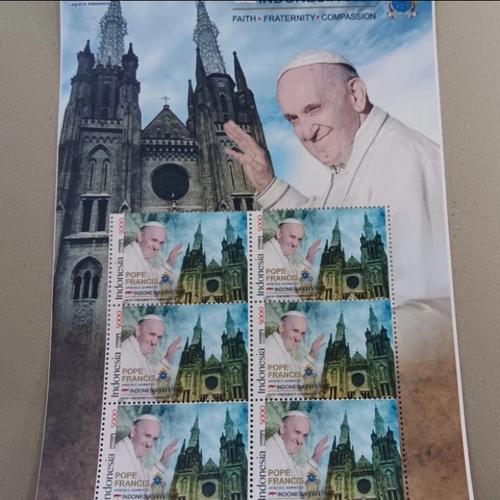 Jual Perangko Full Sheet Paus Fransiskus Pope Francis ke Indonesia 2024 ...