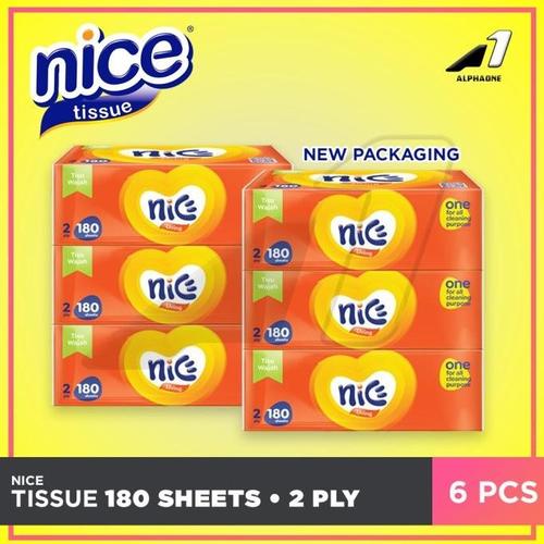 Jual (PAKET 6 PCS) Tissue NICE Facial 180 Sheets 360 Helai 2 Ply Tisu ...