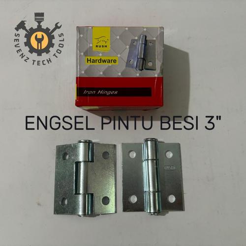 Jual RUSH ENGSEL PINTU BESI 3" / 2LB ENGSEL KUPU KUPU 3" 2 LOBANG TEBAL ...