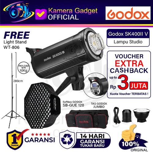 Promo Godox SK400II V Studio Flash plus LED Modeling Lampu Studio SK400 ...