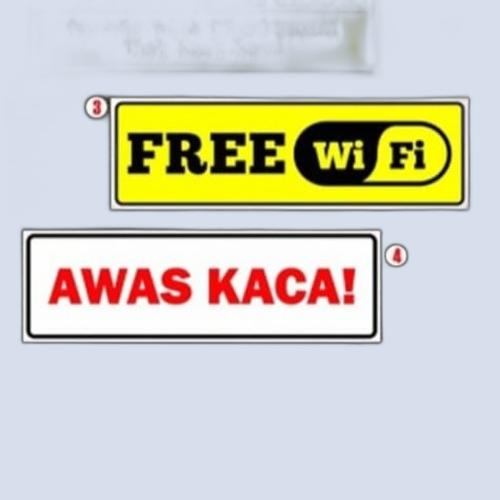 Promo STIKER FREE WIFI DAN AWAS KACA UKURAN 7,5 CM X 23 CM - AWAS KACA ...