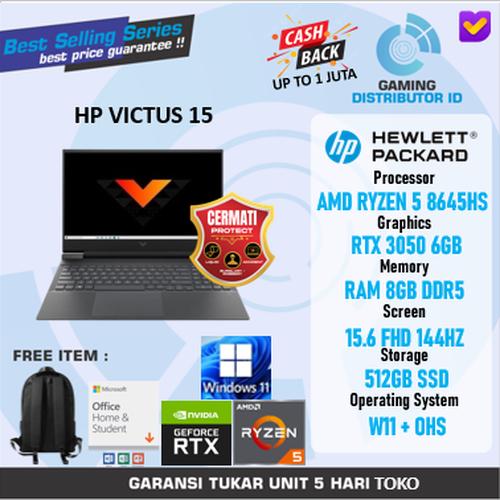 Promo Laptop Hp Victus 15 RTX3050 6GB RYZEN 5 8645HS 8Gb 512Gb W11+OHS ...