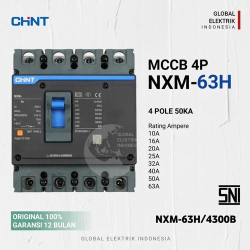 Jual MCCB Breaker Fixed 4P 50A 50kA 4 Pole NXM-63H/4300B CHINT ORIGINAL - Jakarta Barat - Global ...