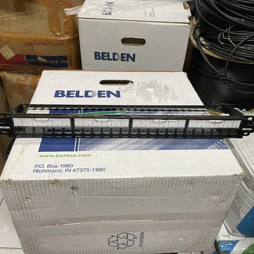 Jual Patch panel utp belden cat 6 1 giga 24 port full modular lengkap ...