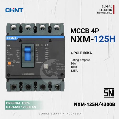 Jual MCCB Breaker Fixed 4P 100A 50kA 4 Pole NXM-125H/4300B CHINT ORIGINAL - Jakarta Barat ...