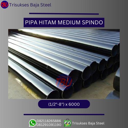 Jual Pipa Hitam Medium SPINDO (1/2 - 8 inch) x 6000 SNI - 1" x 6000 - Jakarta Barat - TRISUKSES ...