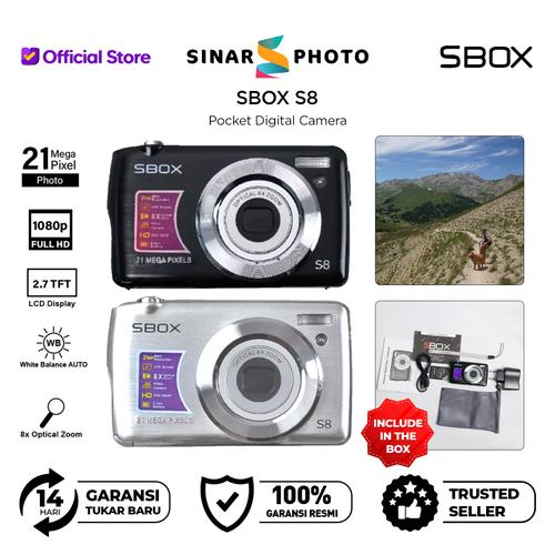 Promo SBOX S8 21MP Digital Pocket Camera S-BOX S 8 Kamera Poket S BOX - Hitam Cicil 0% 3x - Kota ...