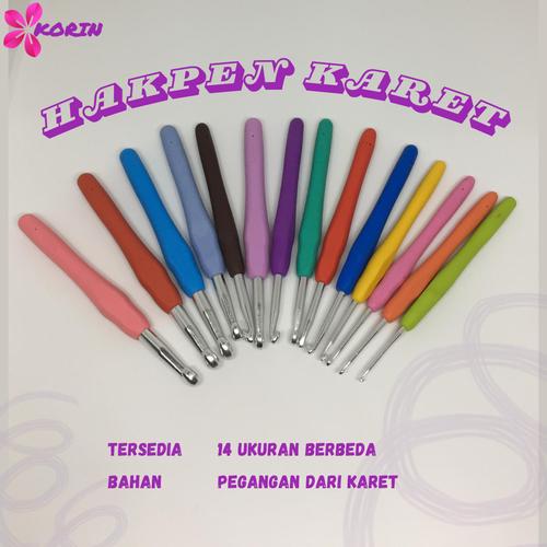 Jual Hakpen /Alat/Jarum Rajut /Hakpen Gagang Karet / Silicone Handle ...