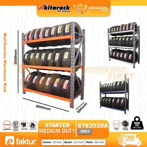 Jual 6TR2020 - Rak Besi Starter Frame Abu Tire Rack Series 600kg/Layer ...
