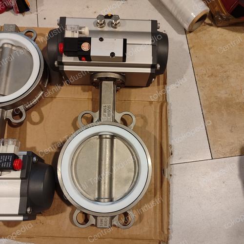 Jual Butterfly Valve 5" inch Stainless Pneumatic Actuator+Solenoid ...
