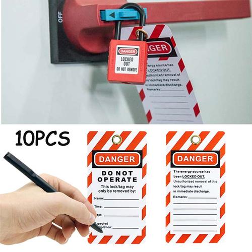 Jual 10 Pcs Lock Out Tag Out Pvc Loto Tag Safety Padlocks Lockout ...