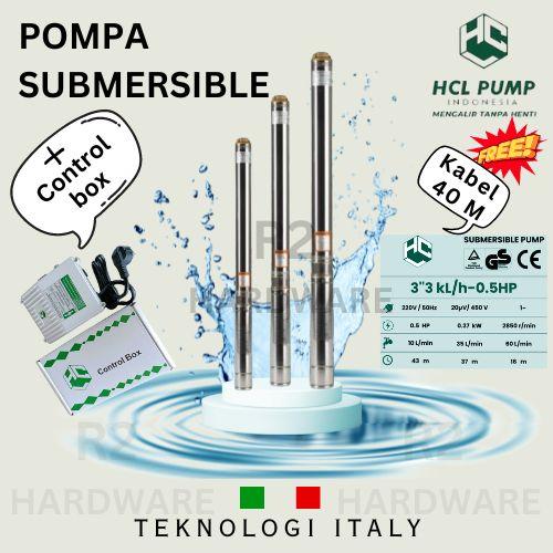 Jual Submersible PUMP HCL 3'' SDM 3/11 0.5 HP + Control Box + Kabel 40 ...