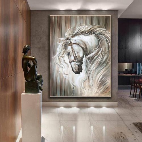 Jual lukisan dinding kuda modern 100x150 plus bingkai - 80x12no frame ...