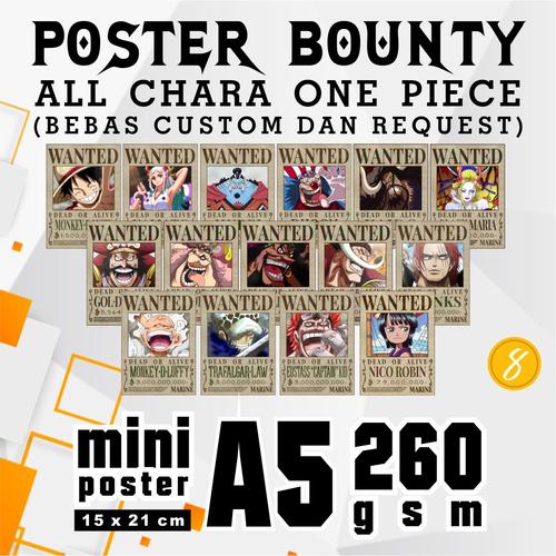 Jual Poster Buronan One Piece Custom Bounty Hiasan Dinding Anime Wanted ...