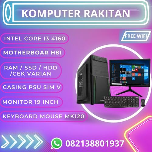 Jual Paket Komputer PC Rakitan Core I3 4160 Office (RAM/SSD/HDD Cek ...