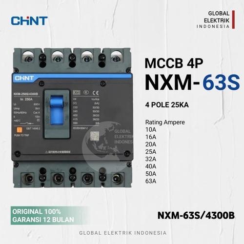 Jual MCCB Breaker Fixed 4P 63A 25kA 4 Pole NXM-63S/4300B CHINT ORIGINAL - Jakarta Barat - Global ...