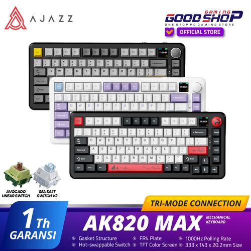 Promo Ajazz AK820 MAX | AK820MAX With Screen Mechanical Keyboard Cicil ...