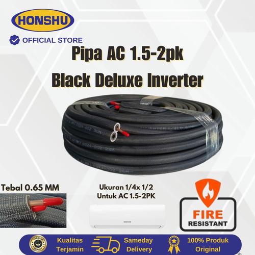 Jual Pipa AC 1.5-2PK Ukuran 1/4 x 1/2 Honshu Black Deluxe Inverter ...