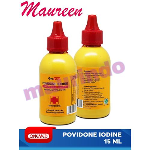 Jual ONEMED Povidone Iodine Ecodine 15 ml Obat Merah Antiseptik 15ml ...