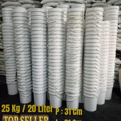 Jual Ember bekas cat 25 kg ember putih polos 25kg TANPA TUTUP - Kota ...