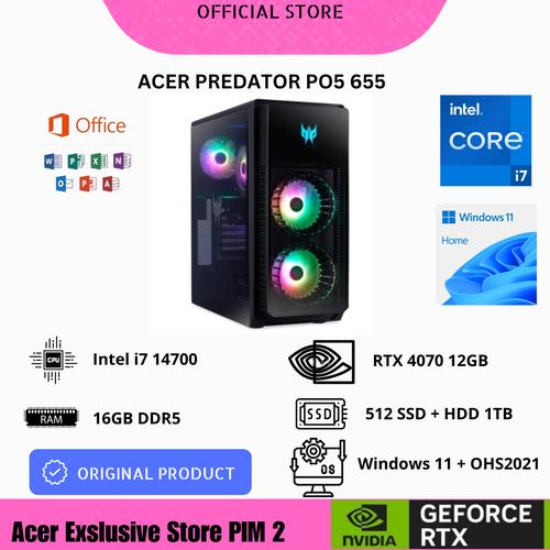 Promo Predator Orion PO5 655 Core i7 14700 16GB 512GB + 1TB HDD RTX4070 ...