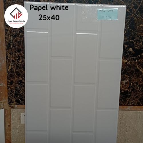 Jual Keramik dinding 25x40cm Tierra Tiles Type Papel White - Kw.2 ...