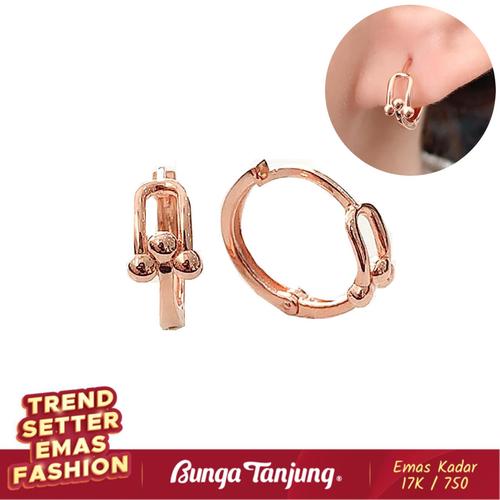 Promo ANTING KLIP LUXURY - EMAS 17K - BUNGA TANJUNG GOLD - ROSE - 2GR ...
