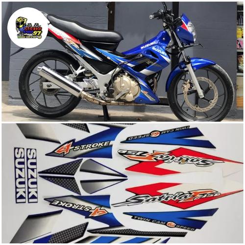 Jual (ORI) Striping Satria Fu Thailand biru hitam CBU 2004 2005 2006 ...