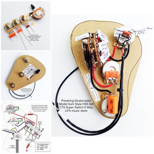 Jual Prewiring Stratocaster Model Suhr Style HSS Set CTS Super Switch ...