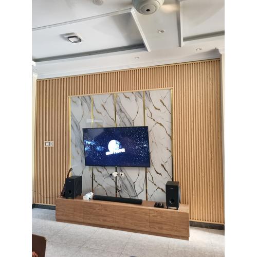 Jual Pemasangan Backdrop TV WPC Wallpanel & Marmer Board UV Ukuran L ...