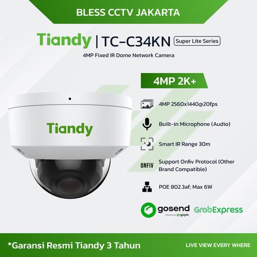 Promo IP Camera CCTV PoE Tiandy TC-C34KN 4MP IR Audio Onfiv IP Cam ...