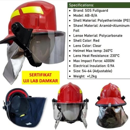 Jual Helm Safety Pemadam SOS Fullgard / Fire Helmet SOS Fullguard ...