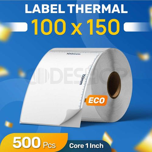 Jual Label Sticker Barcode ECO 100X150mm Cetak Resi Thermal isi 500 pcs ...