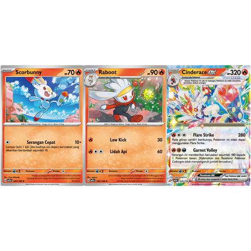 Jual Pokemon TCG Indonesia - Scorbunny, Raboot, Cinderace EX sv7s ...