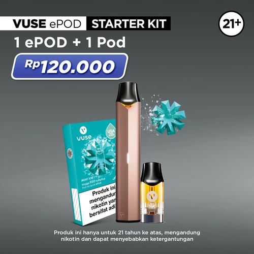Jual Vape Starter Kit VUSE e Pod warna Rosegold (1 e Pod + 1 VUSE Pod 3 ...