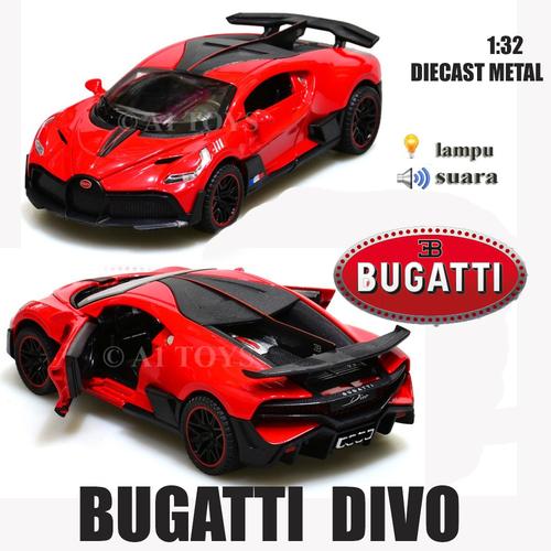 Promo Miniatur diecast mobil Bugatti Vision Gran Turismo merah 14 cm 1: ...